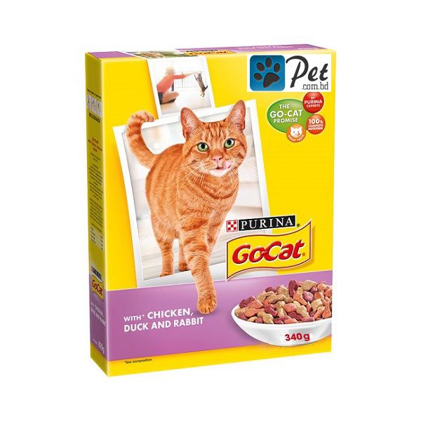Purina Go-Cat - Chicken, Duck & Rabbit (340gm) [UK] - PET.COM.BD